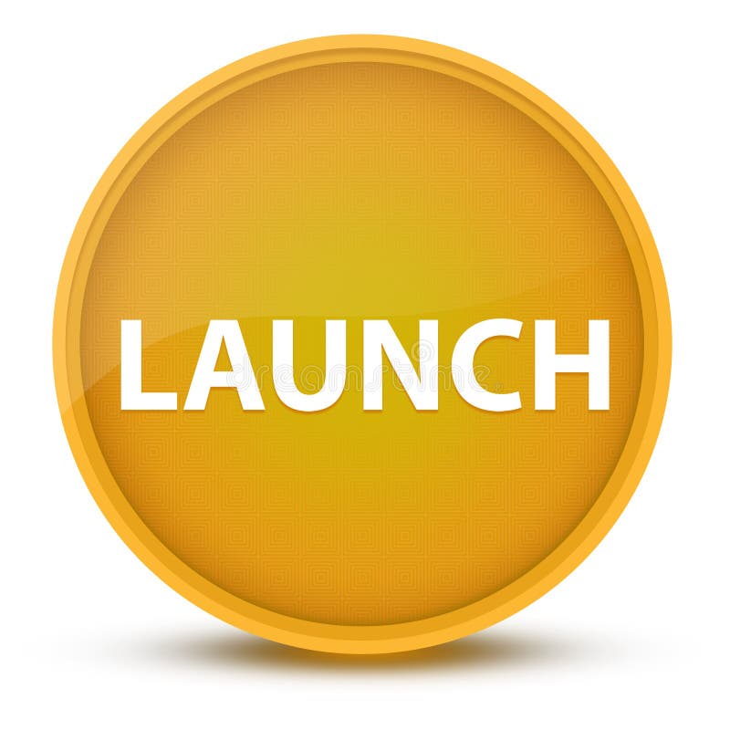 Launch Luxurious Glossy Yellow Round Button Abstract Stock Image ...