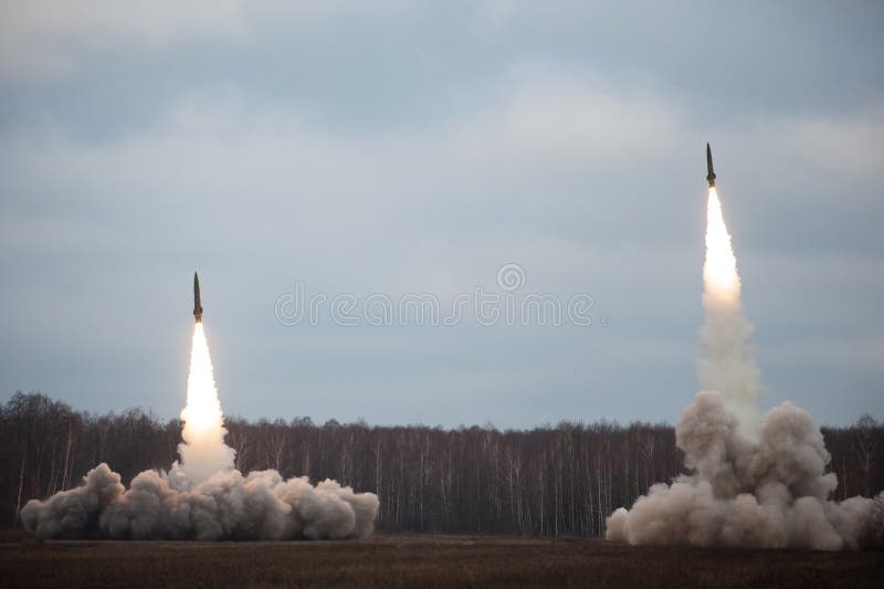 Launch of Military Missiles Stock Image - Image of danger, firing ...