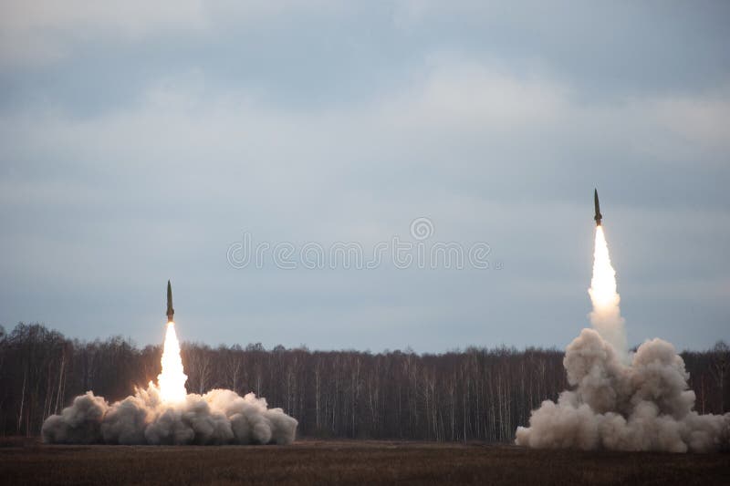 Launch of Military Missiles Stock Image - Image of exercise, rocket ...