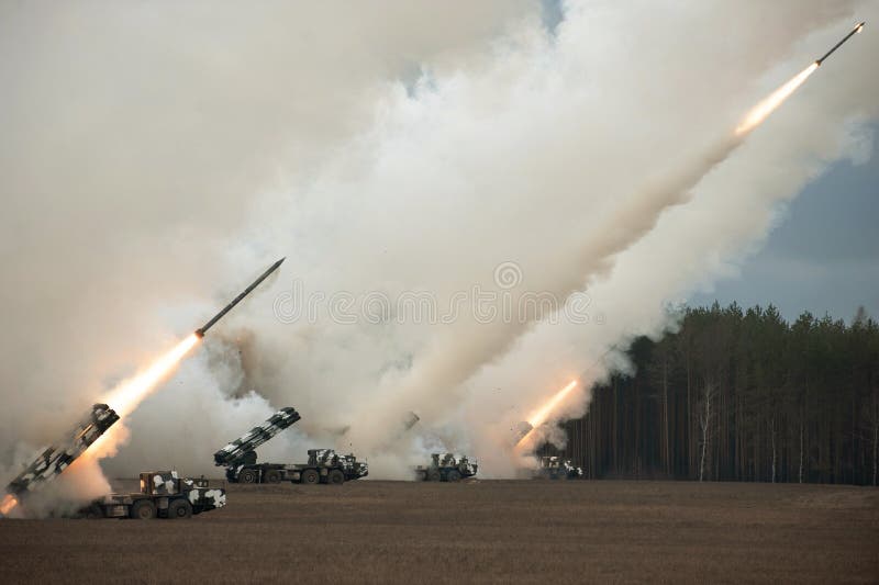 Launch of Military Missiles Stock Image - Image of firing, rocket ...