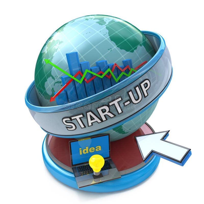 Launch of a New Online Startup Stock Illustration - Illustration of ...