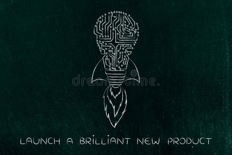 Launch New Tech Ideas: Circuit Lightbulb with Rocket Setup Stock ...