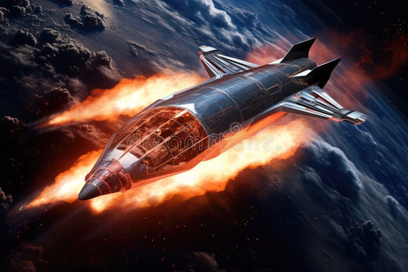 Launch of Next-generation High-speed Spacecraft Stock Illustration ...