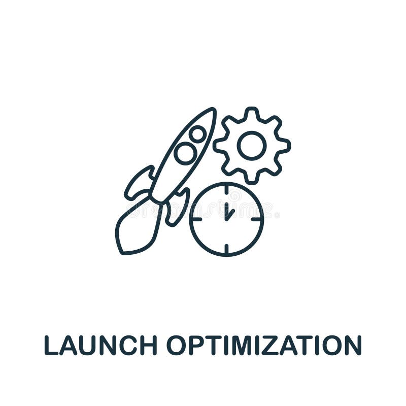 Launch Optimization Icon. Monochrome Simple Product Management Icon for ...