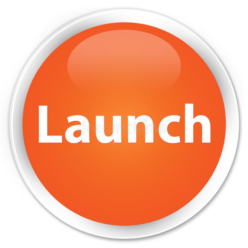 Launch Orange Square Button Stock Illustration - Illustration of button ...