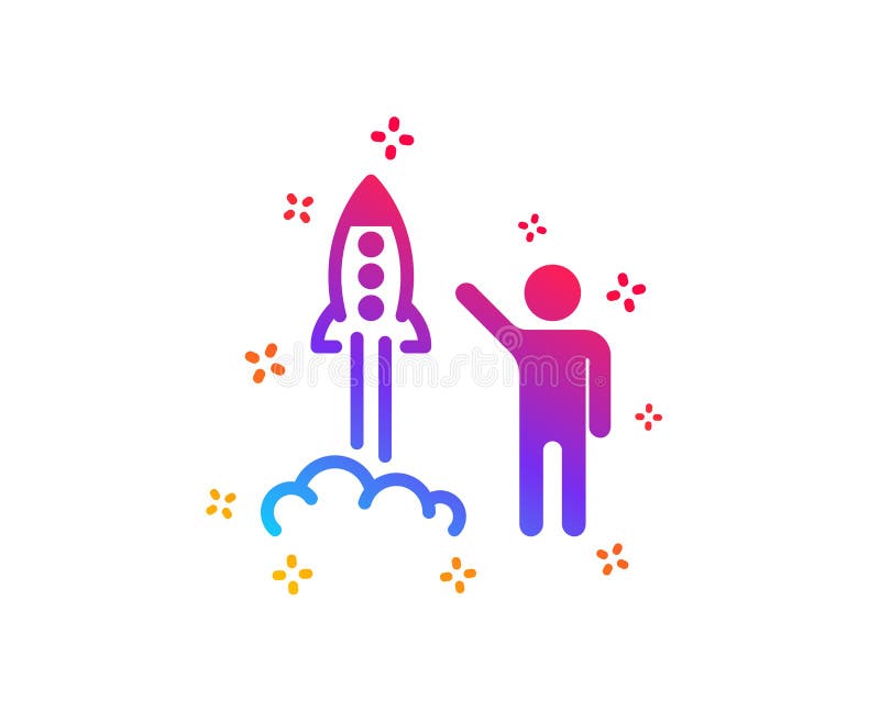 Launch Project Icon. Startup Rocket Sign. Vector Stock Vector ...