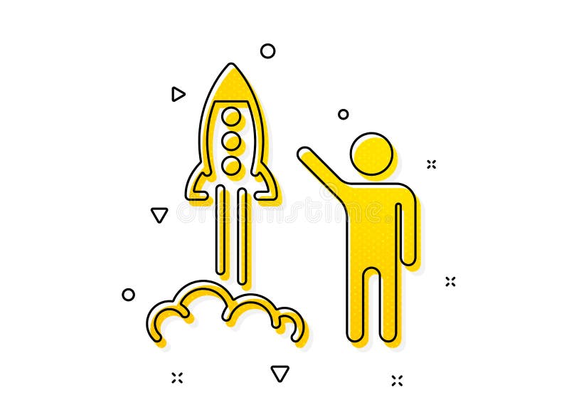 Launch Project Icon. Startup Rocket Sign. Vector Stock Vector ...