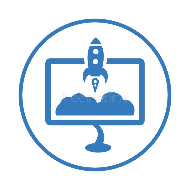 Launch Project, Project, Start Up Icon. Blue Vector Sketch Stock Vector ...