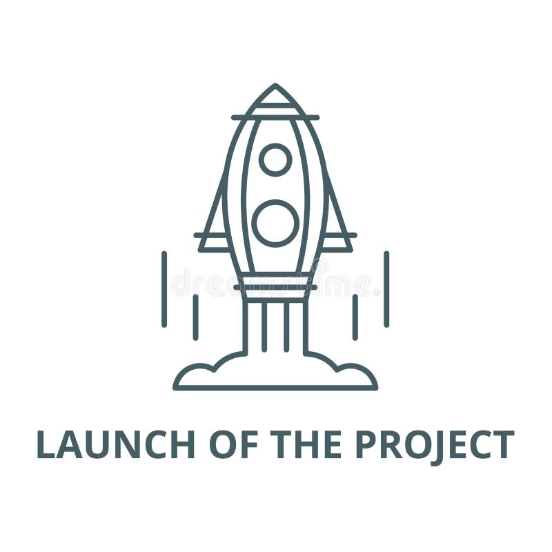 Launch of the Project Vector Line Icon, Linear Concept, Outline Sign ...