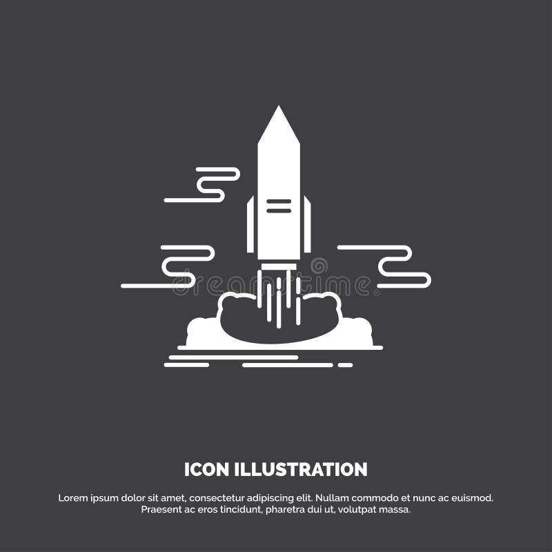 Launch, Publish, App, Shuttle, Space Icon. Glyph Vector Symbol for UI ...