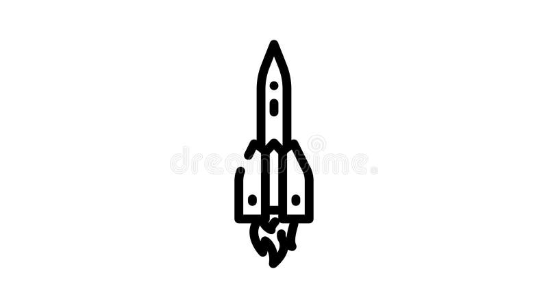 Rocket Launch Line Icon Animation Stock Video - Video of medal, target ...