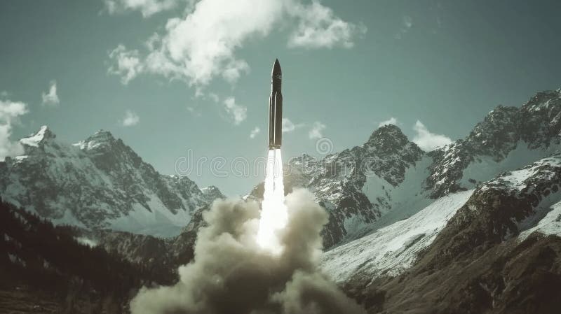 The Launch of a Rocket Missile is Captured in a Dramatic Scene ...