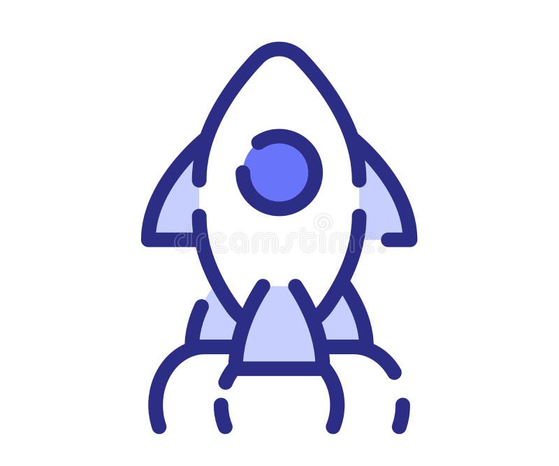 Launch Rocket Release Single Isolated Icon with Dash or Dashed Line ...