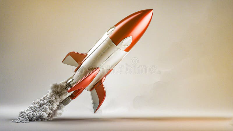 Launch of a Rocket that Soars into Space. Successful Start Concept ...