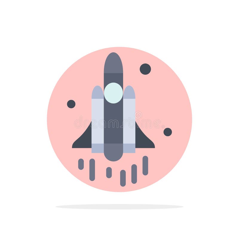 Launch, Rocket, Space, Technology Abstract Circle Background Flat Color ...