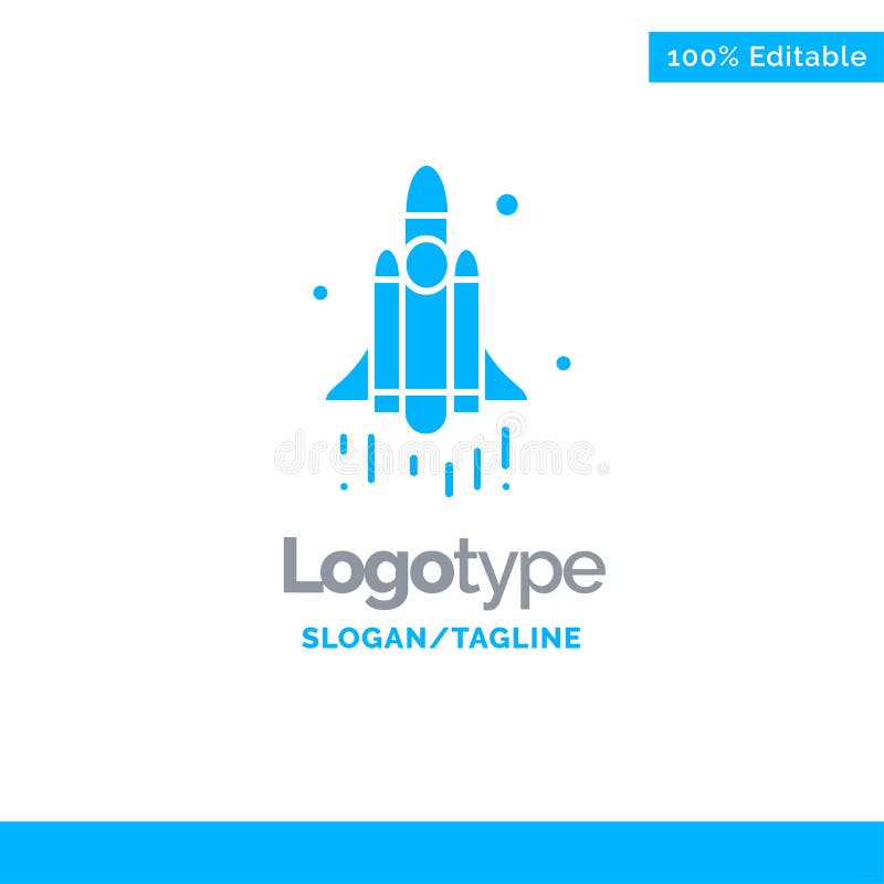 Launch, Rocket, Space, Technology Blue Solid Logo Template. Place for ...