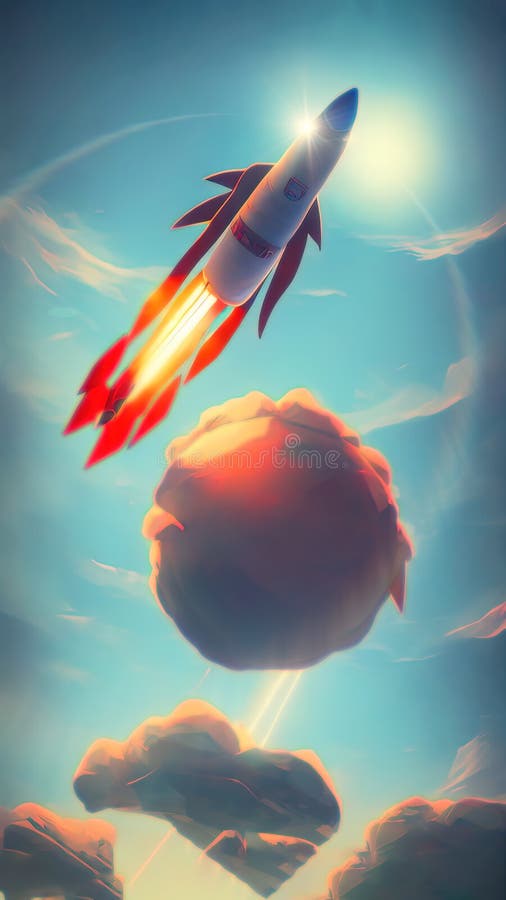 Launch Rocket - Startup Concept - 3d Rendering Stock Illustration ...