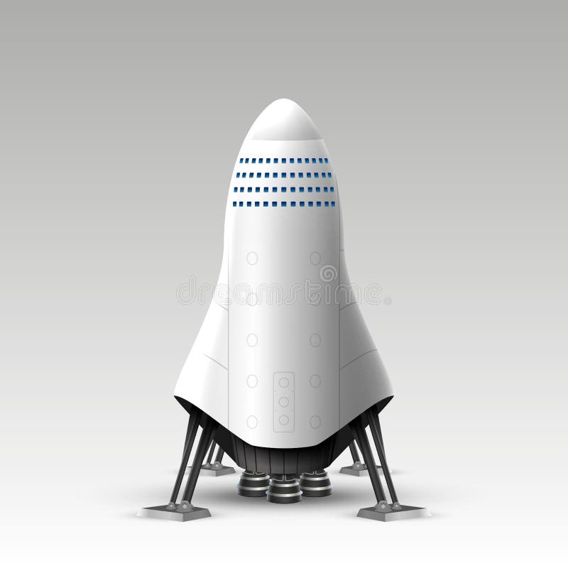 Launch Rocket on White Background. Stock Vector - Illustration of ...