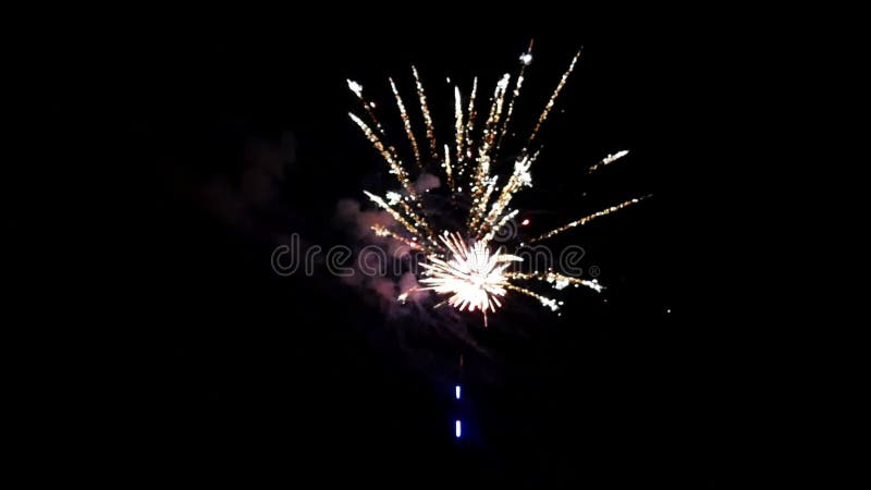 Launch Small Fireworks on Black Background. Stock Video - Video of ...