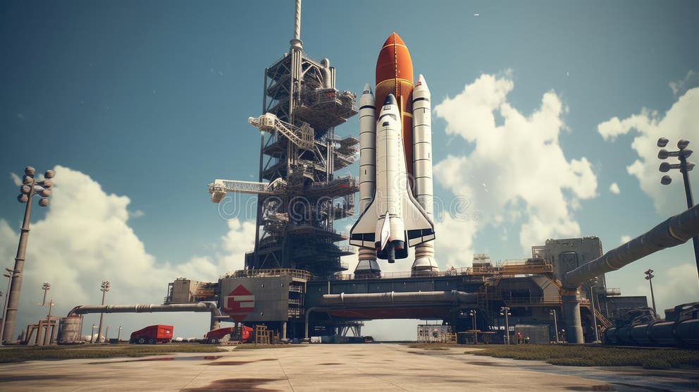 Launch of a Space Rocket from a Launcher Stock Image - Image of ...