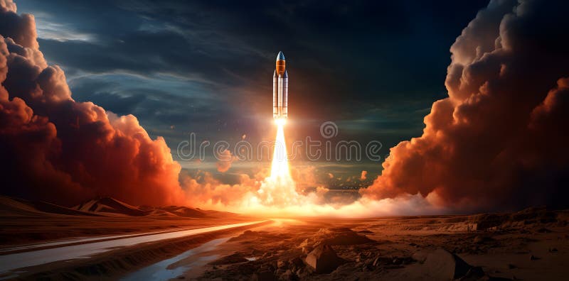Launch of a Space Rocket into Space Stock Photo - Image of countdown ...