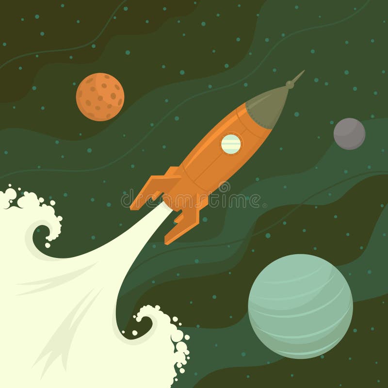 Launch of space rocket stock vector. Illustration of galaxy - 36154740