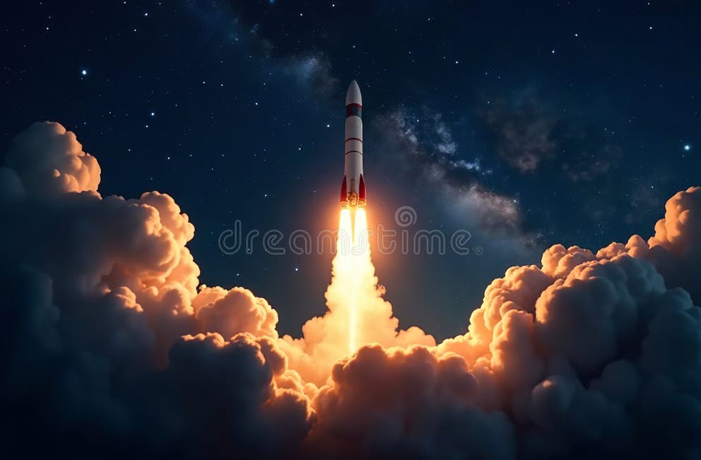 The Launch of Spacecraft, Cosmos Mission in an Open Galaxy. AI ...