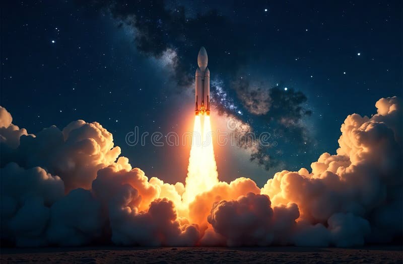 The Launch of Spacecraft, Cosmos Mission in an Open Galaxy. AI ...