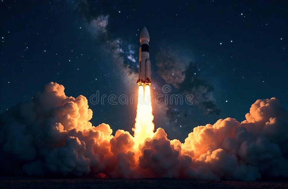The Launch of Spacecraft, Cosmos Mission in an Open Galaxy. AI ...