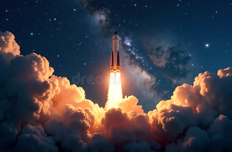 The Launch of Spacecraft, Cosmos Mission in an Open Galaxy. AI ...