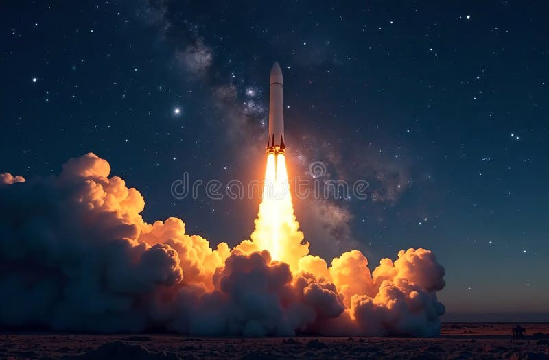 The Launch of Spacecraft, Cosmos Mission in an Open Galaxy. AI ...