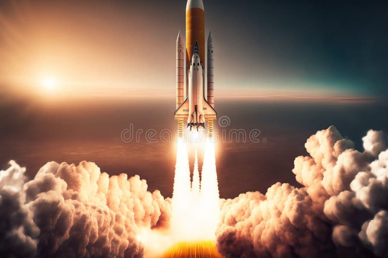 Launch of Spacecraft into Space. this Images Components Were Provided ...