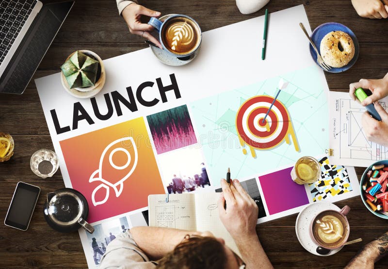 Launch Target Goals Rocketship Graphic Concept Stock Photo - Image of ...