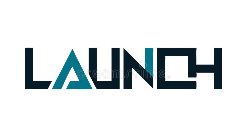 Launch Text Logo, Start and Project Initiation, Vector Design ...
