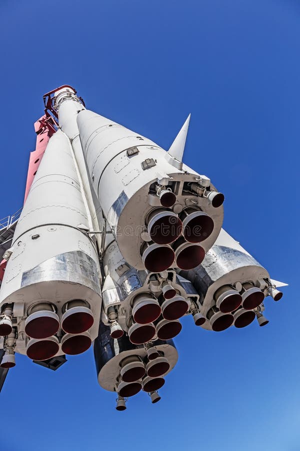 Launch Vehicle on the Launchpad. Launch Vehicle with Large Metal ...