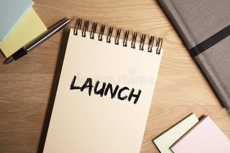 Launch Word on Planner Paper on Office Desk Background Stock Image ...