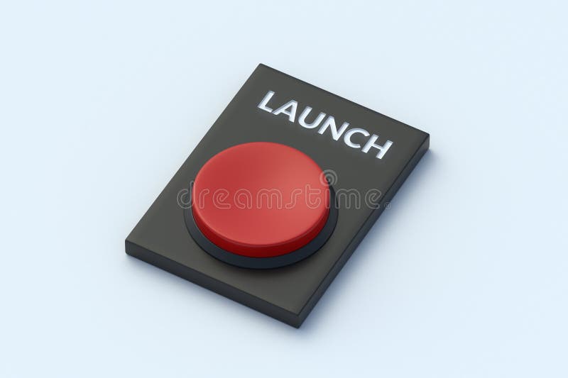 Launch Word on Red Button on Black Background. Nuclear Weapons Stock ...