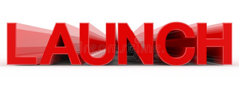 NEW PRODUCT LAUNCH Blue Word on White Background Illustration 3D ...