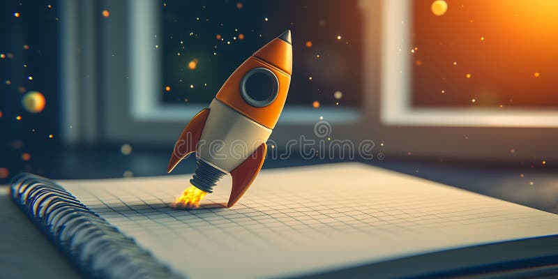Launch Your Ideas Rocket Startup Inspiration Background Wallpaper Stock ...