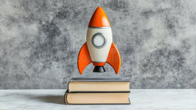Launch Your Knowledge, Rocket on Books for Study and Exploration Theme ...