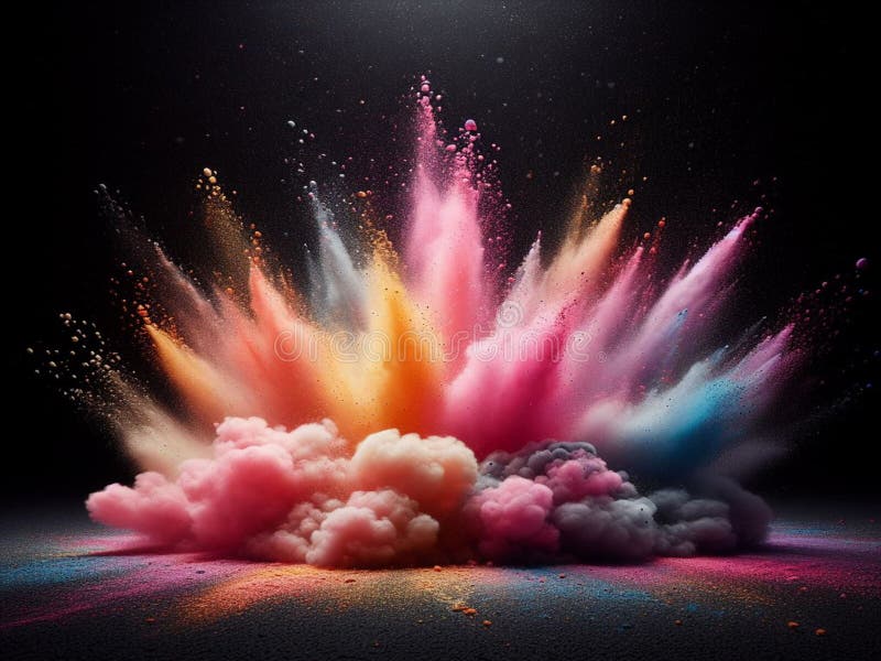 Launched colorful powder stock illustration. Illustration of fume ...