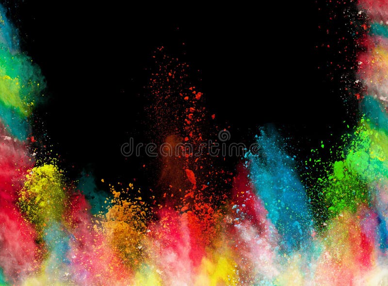 Multi Color Powder Explosion on White Background Stock Image - Image of ...