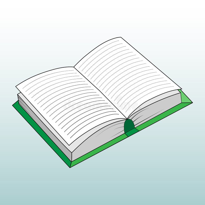 Launched Open Book, a Simple Drawing Stock Vector - Illustration of ...