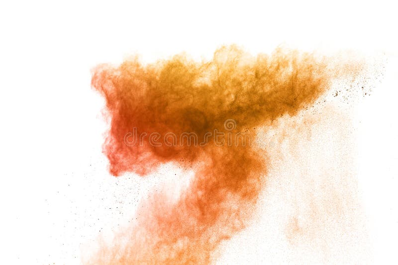 Launched Orange Powder on White Background Stock Image - Image of cloud ...