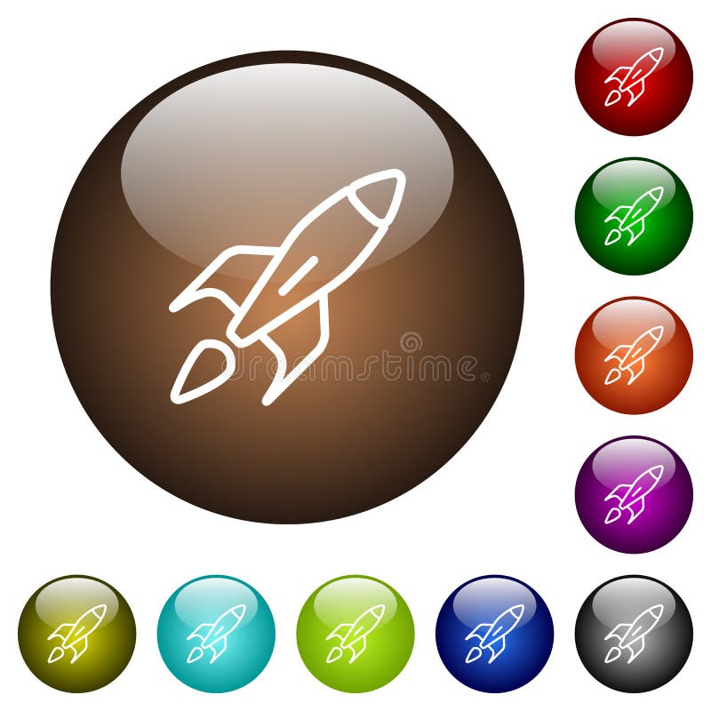 Launched Rocket Color Glass Buttons Stock Illustrations – 4 Launched ...