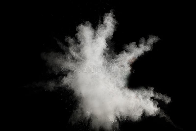 White Dust Particles Splashing on Black Background. Stock Photo - Image ...