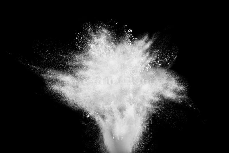 Launched White Particle Splash on Black Background Stock Photo - Image ...