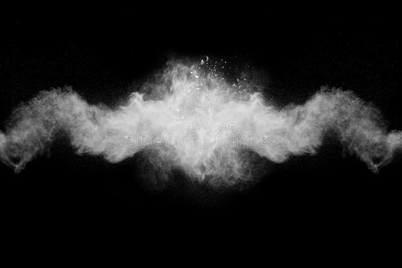Launched White Particle Splash on Black Background. Stock Image - Image ...