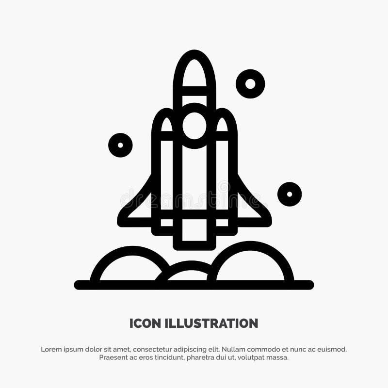Launcher, Rocket, Spaceship, Transport, Usa Line Icon Vector Stock ...