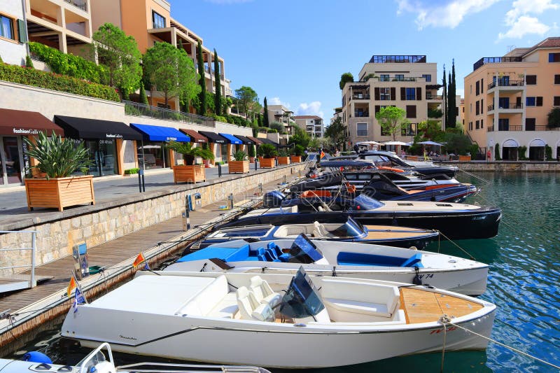 Launches in the Port of Tivat, Montenegro Stock Image - Image of ...